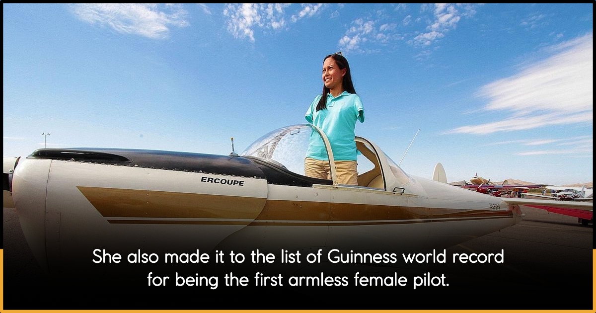 Armless Female Pilot Is Defying All Odds By Flying The Plane With Her Feet