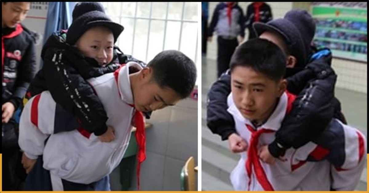 This 12-Year-Old Boy Carried His Best Friend To Class On his Back ...